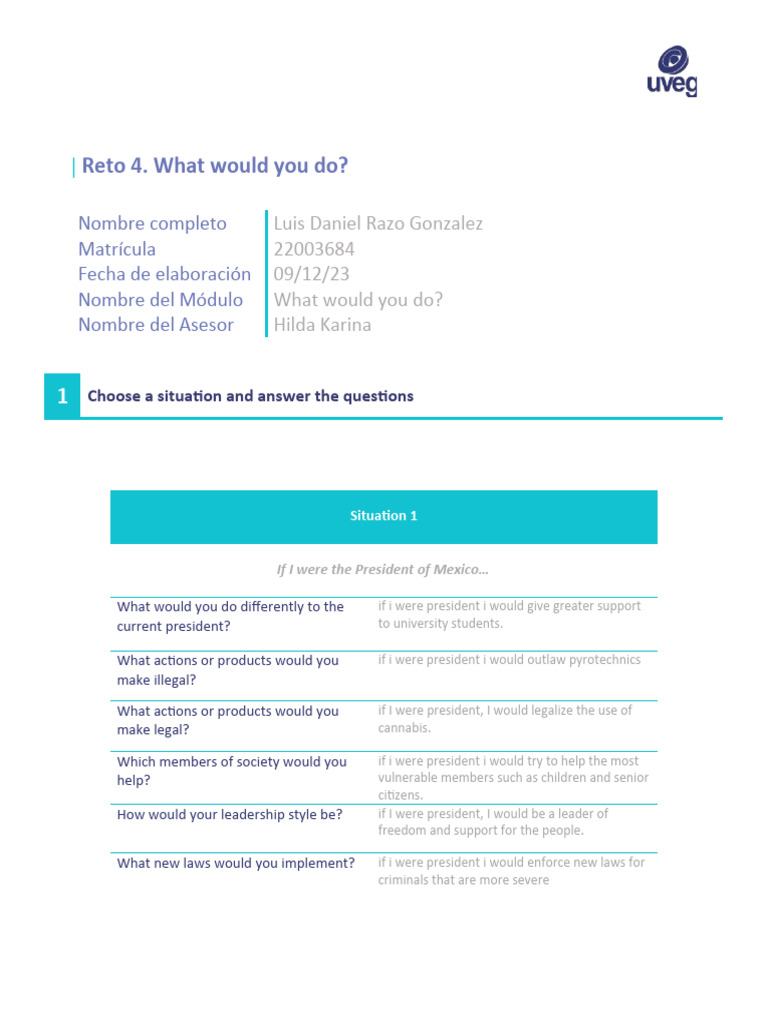 Razo Daniel What Would You Do | PDF