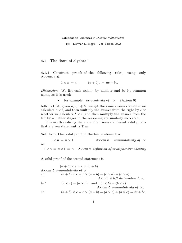 ch04 Student | PDF | Mathematical Proof | Axiom