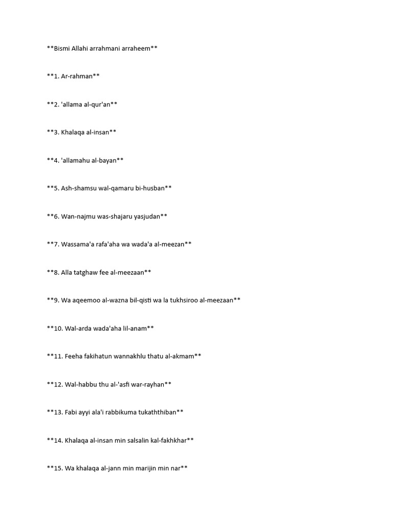 Bismi Allahi Arrahmani Arraheem | PDF