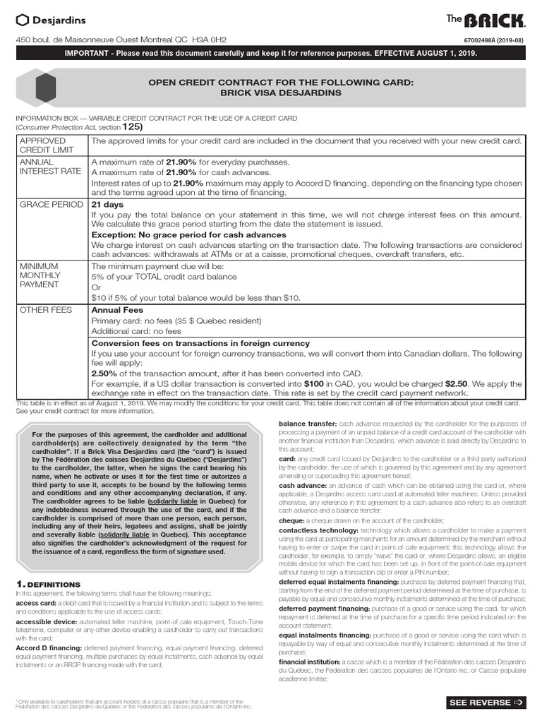 VCA Brick | PDF | Credit Card | Overdraft