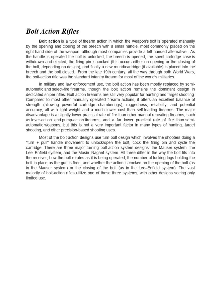 Bolt Action Rifles | Download Free PDF | Firearms | Gun Barrel