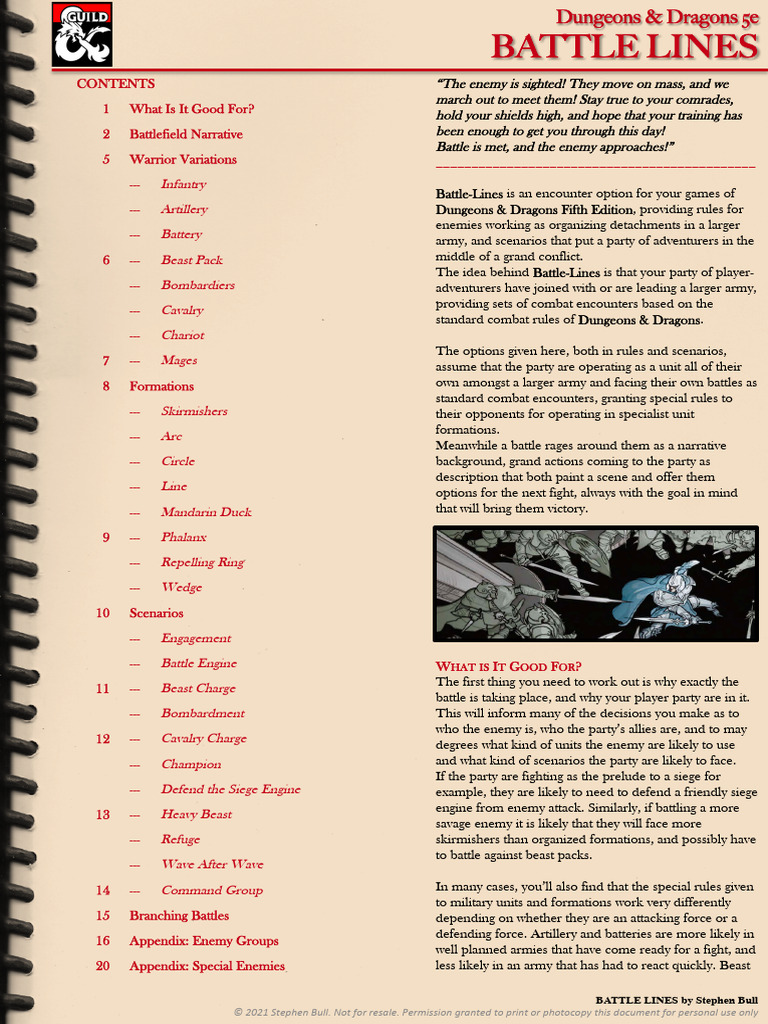 D&D 5e Battle Lines Encounter Guide | PDF | Infantry | Battles