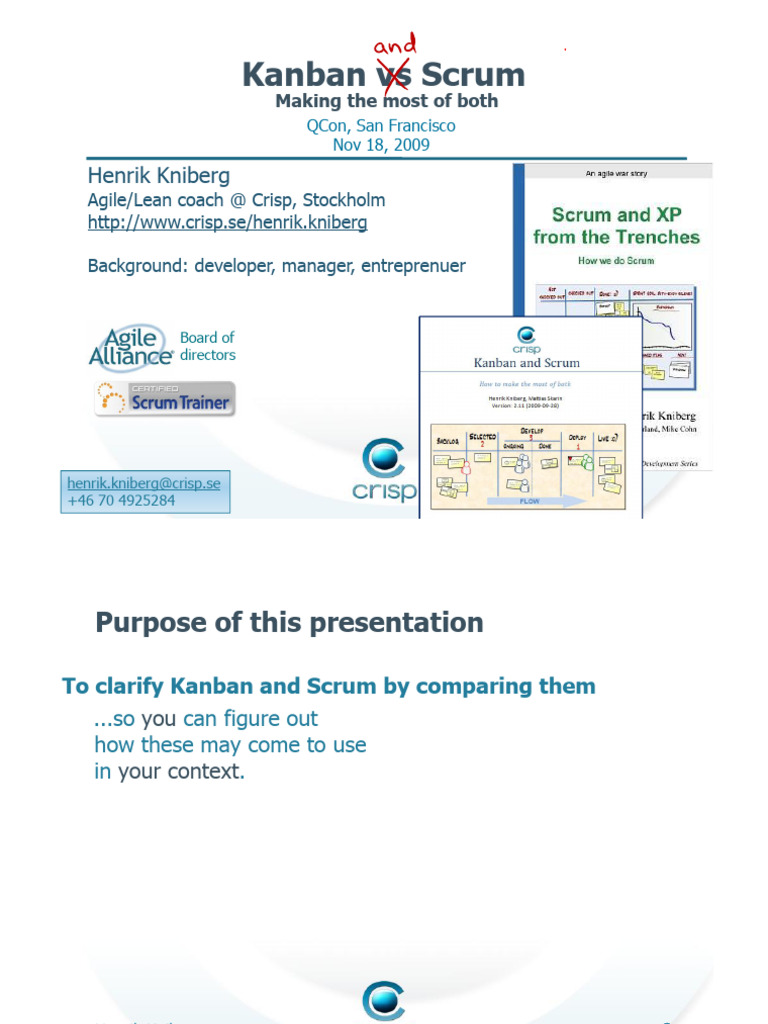 HenrikKniberg KanbanVsScrumAPracticalGuide d120330 | PDF | Scrum (Software Development) | Agile ...