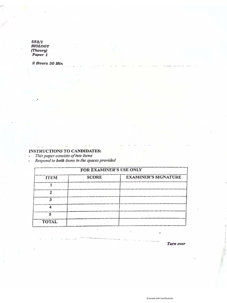 S.4 BIO1 CBC MOCK 1 2024@kityo. R | PDF