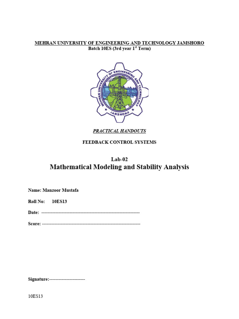 FCS LAbs | PDF | Applied Mathematics | Control Theory