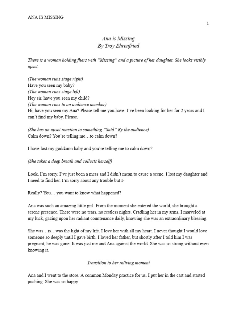 Ana is Missing | PDF