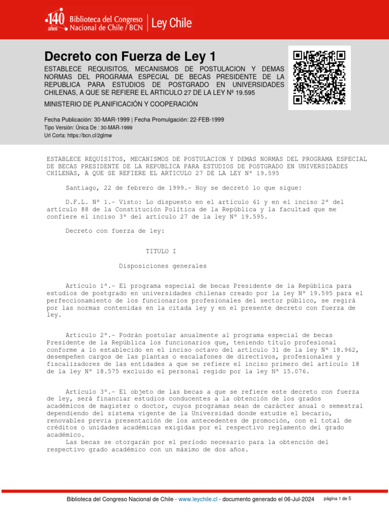 Becas Presidente para Postgrado en Chile | PDF | Universidad | Doctorado