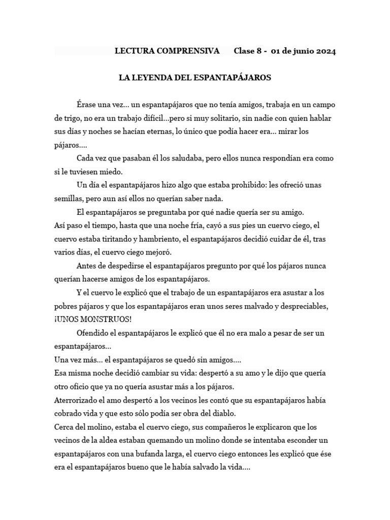 LA LEYENDA DEL ESPANTAPÁJAROS - 01 Junio 2024 | PDF