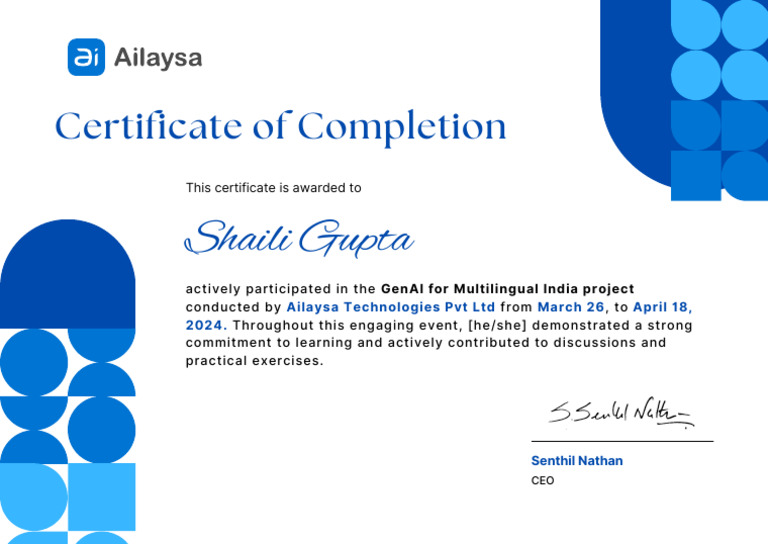 GenAI Project Certificate Pages 89 | PDF | Business