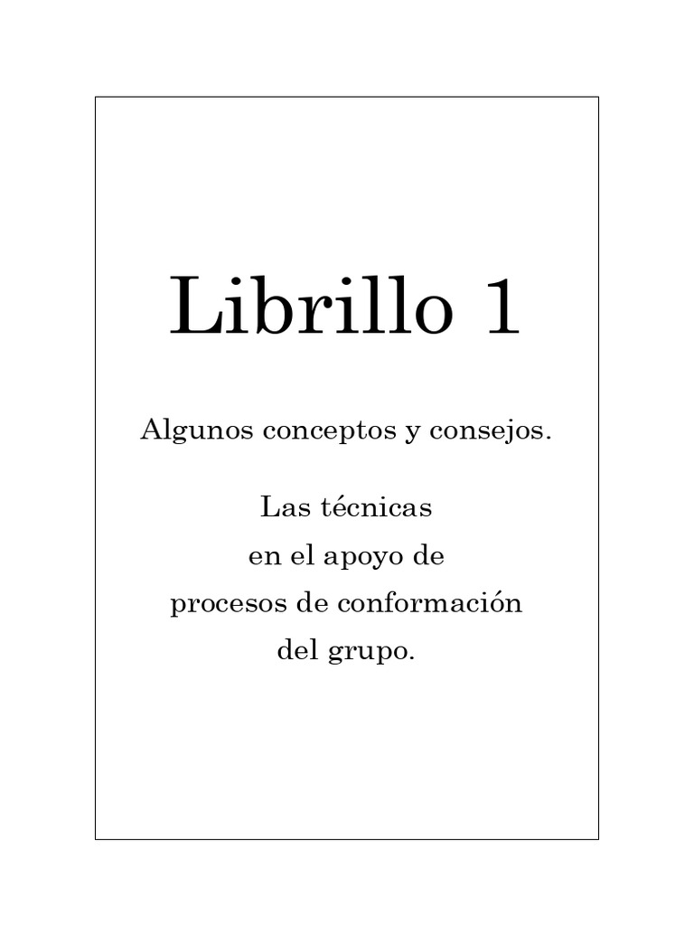 Técnicas de Trabajo Con Grupos (LIbrillo 1) | PDF | Mecanica clasica | Jugando a las cartas
