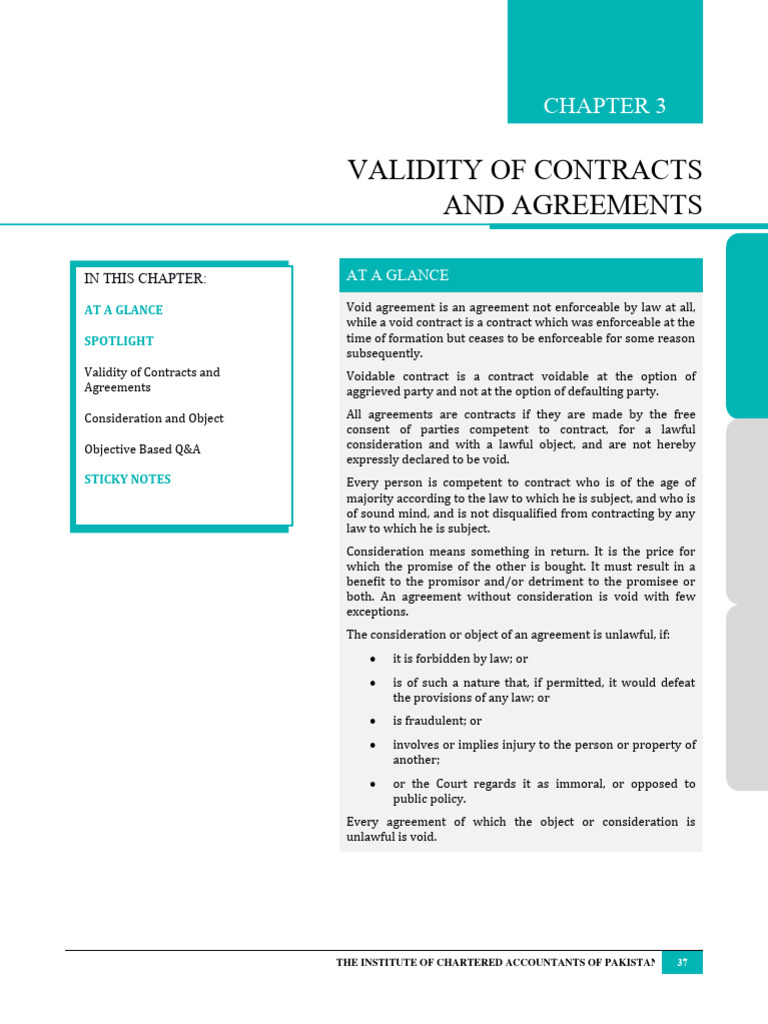 Contract Validity Essentials | PDF | Consideration | Sanity