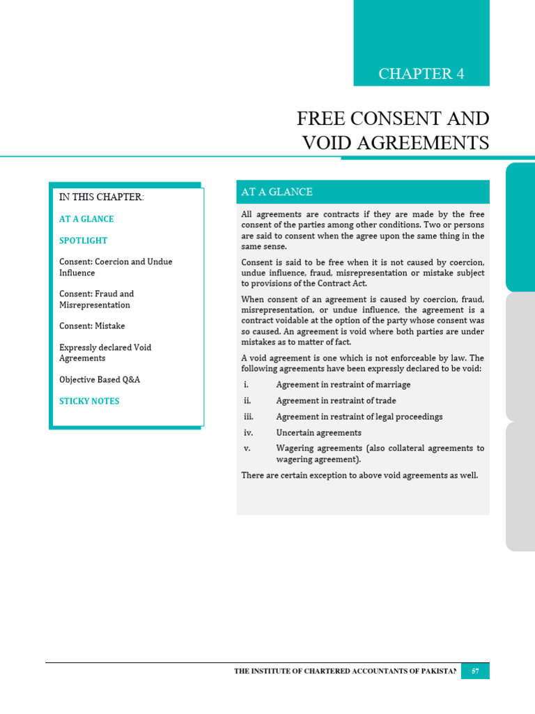 2022 - 04 - CA - Free Consent and Void Agreements | PDF | Misrepresentation | Restraint Of Trade