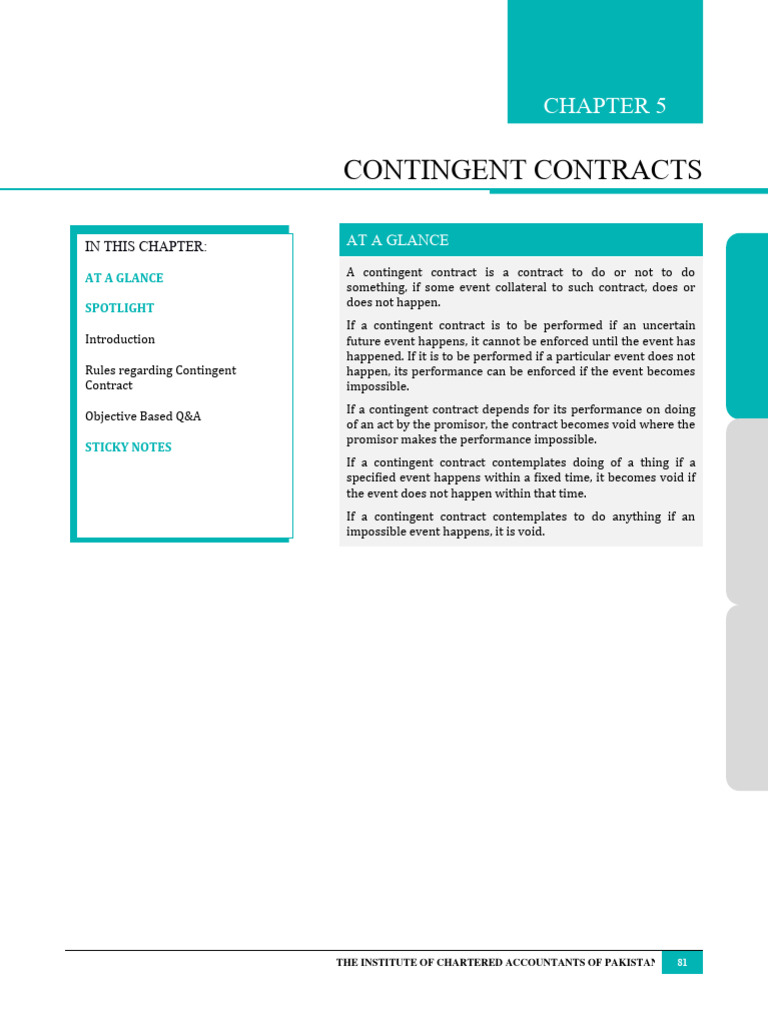 2022 - 05 - CA - Contingent Contracts | PDF | Law Of Obligations | Business Law