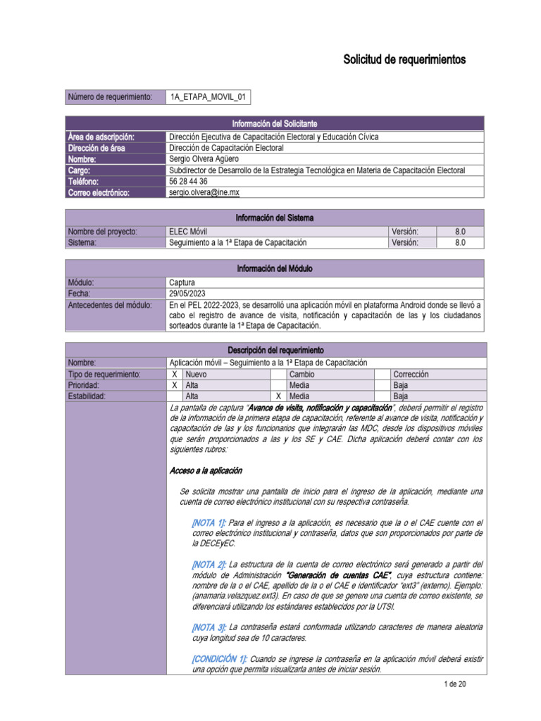 REQ_01_APP_1aETAPA_2023_2024 | Descargar gratis PDF | Aplicación movil | Privacidad en internet