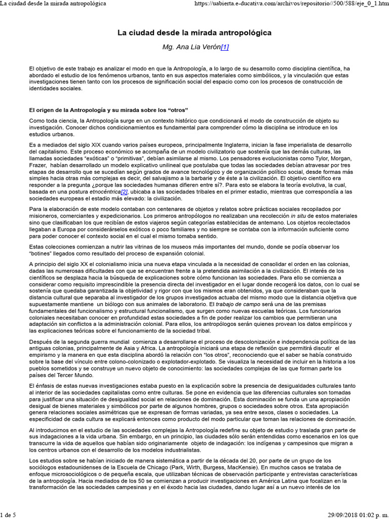 Ana_Lia_Veron__Intro | PDF | Antropología | Sociedad