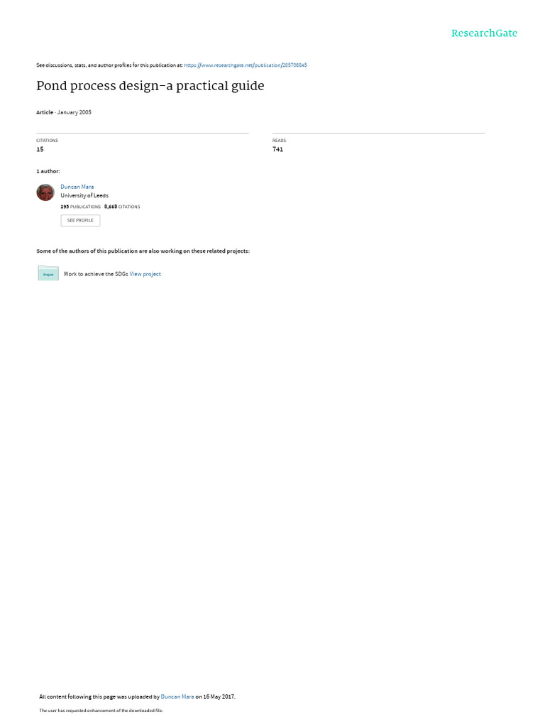 Designing For Maturation Ponds | PDF | Sewage Treatment | Environmental ...