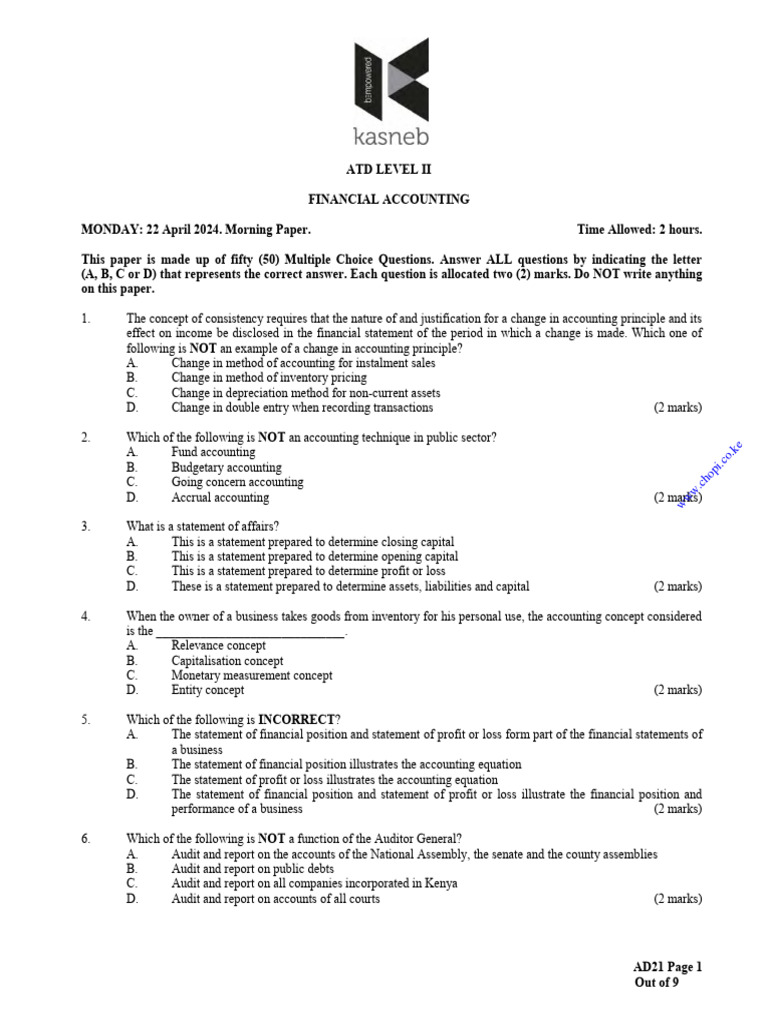 Financial Accounting Past Papers | PDF | International Financial ...