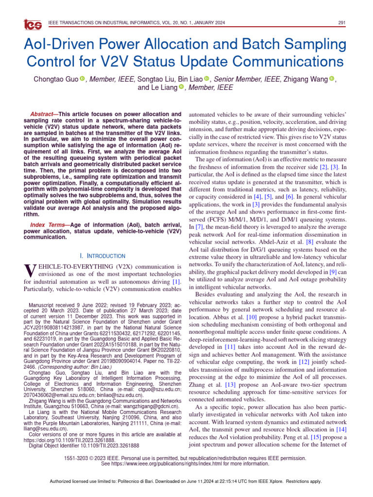 AoI-Driven Power Allocation and Batch Sampling Control For V2V Status Update Communications ...