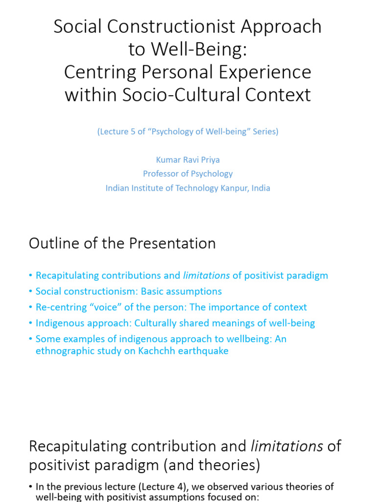 L5 Constructionist Paradigm | PDF | Social Constructionism | Well Being