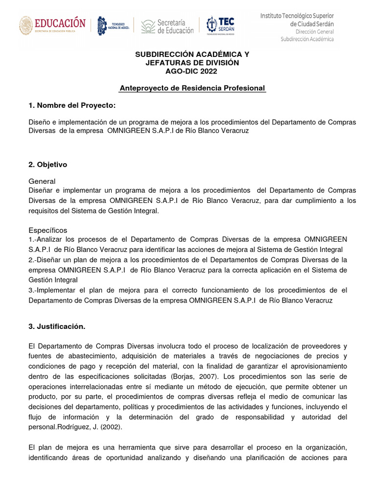 Ejemplo Anteproyecto | PDF | Auditoría | Business