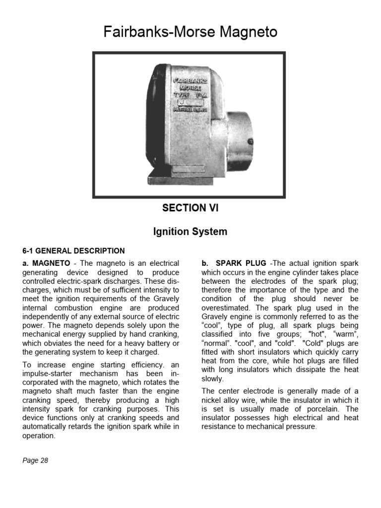 Fairbanks-Morse Magneto Overview | PDF | Washer (Hardware) | Electrical ...