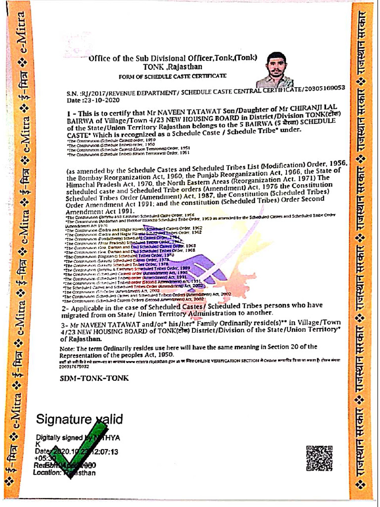 Central Cast Certificket | PDF