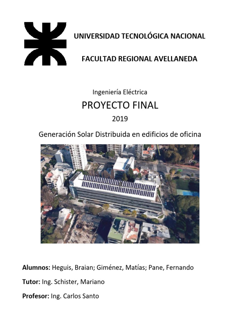Proyecto Final - Generacion Solar Distribuida en Edificios de Oficinas (1) | PDF | Fotovoltaica ...