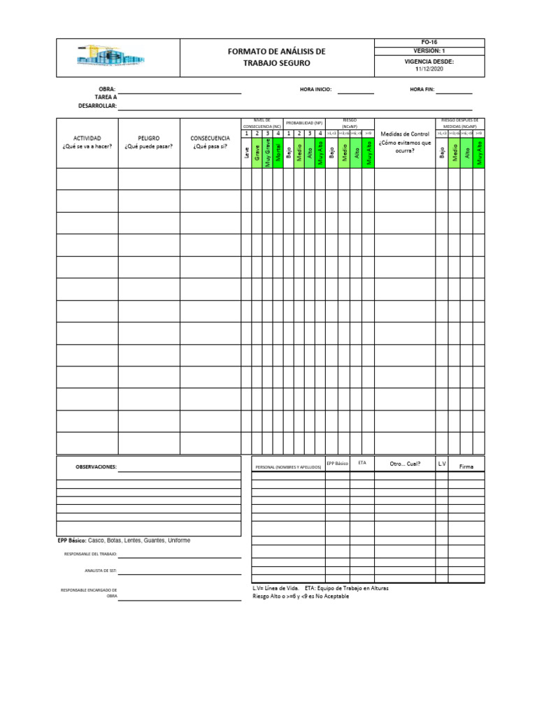 Ats Planillas SST JB Construcciones y Soluciones | PDF