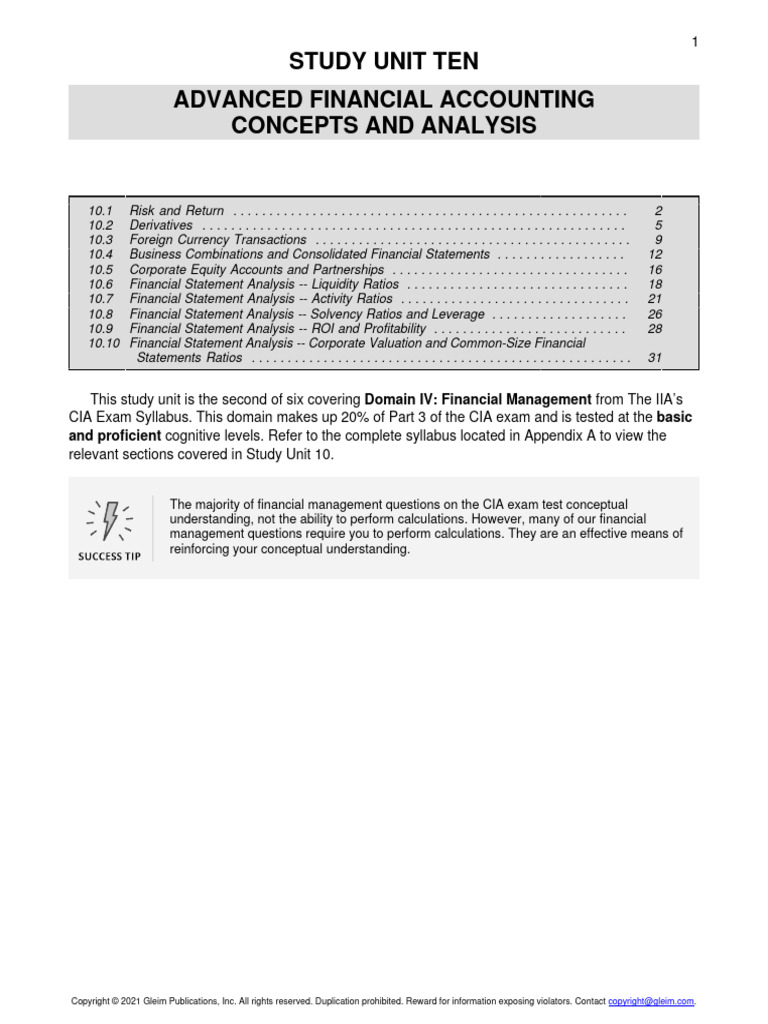 CIA CIA3 SU10 Outline | PDF | Option (Finance) | Financial Risk