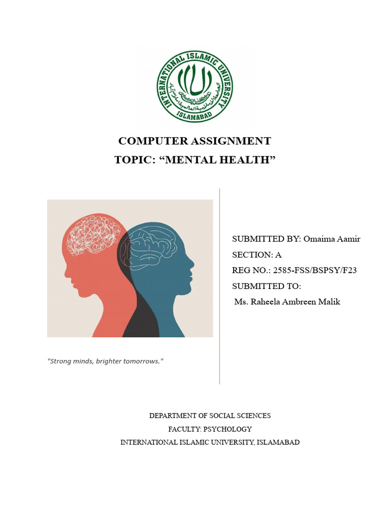 Computer Assignment | PDF | Mental Health | Mental Disorder