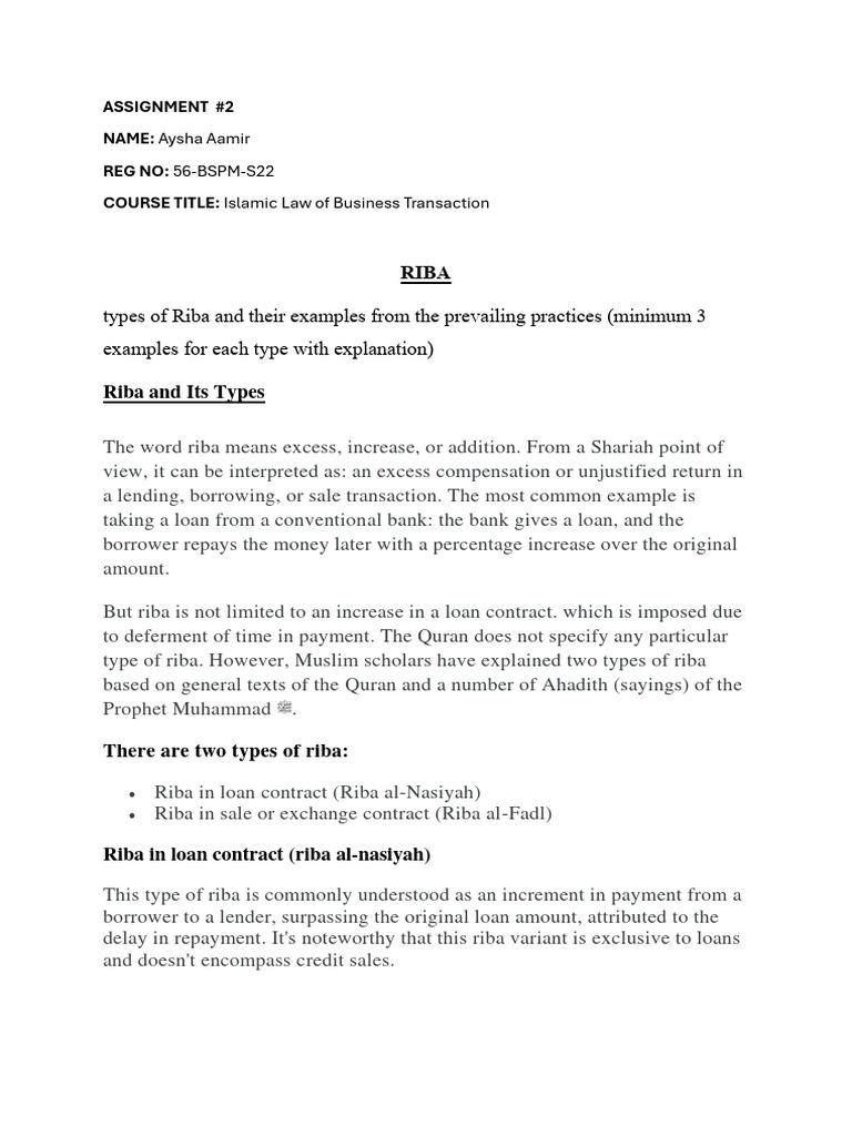 Islamic Banking Assignment#2 | PDF | Loans | Debt