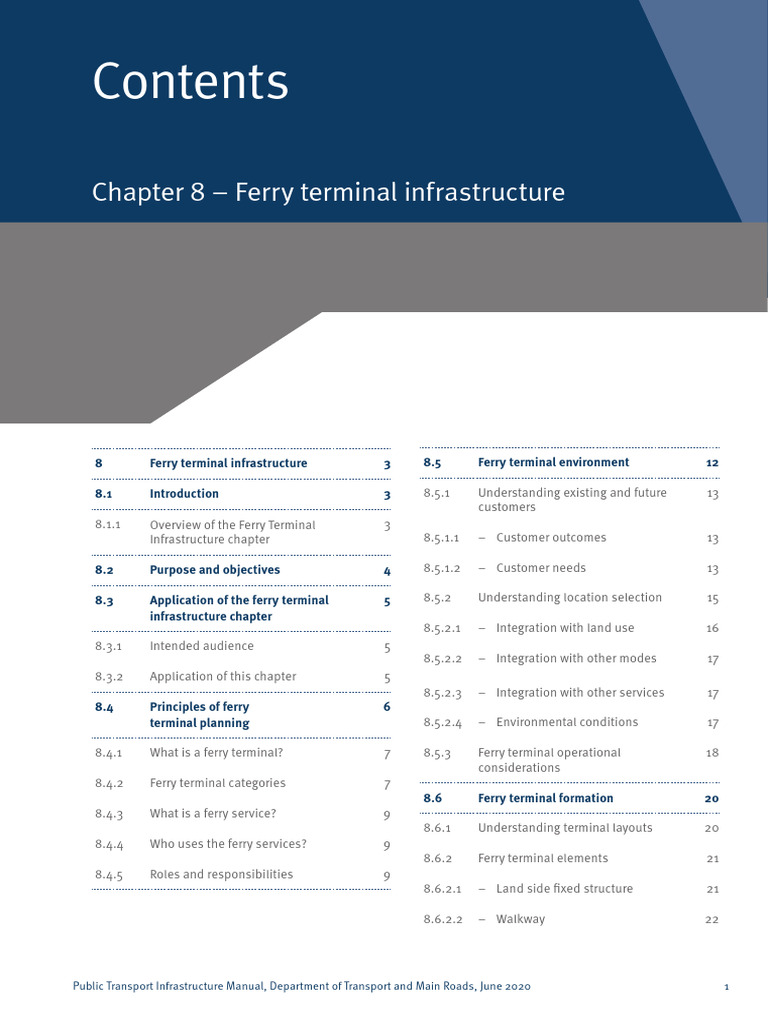 Ferry Terminal Infrastructure Guidelines | PDF | Transport | Public ...