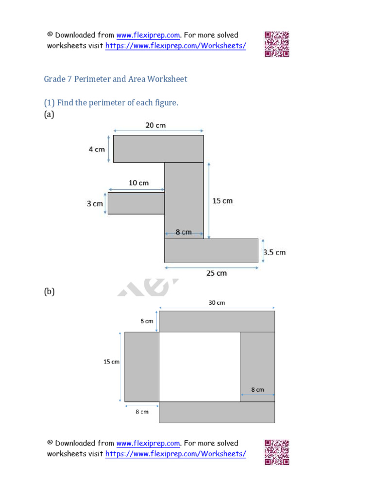 Grade 7 Perimeter and Area | PDF | Area | Circle