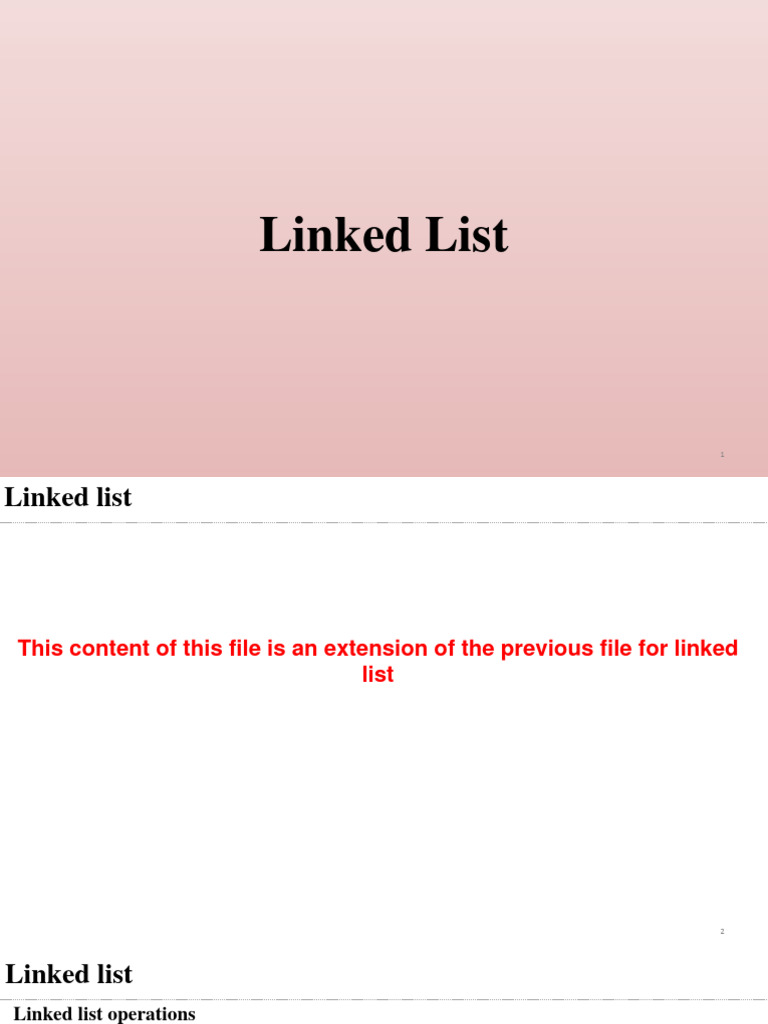Linked List Implementation | PDF | Pointer (Computer Programming) | Algorithms And Data Structures