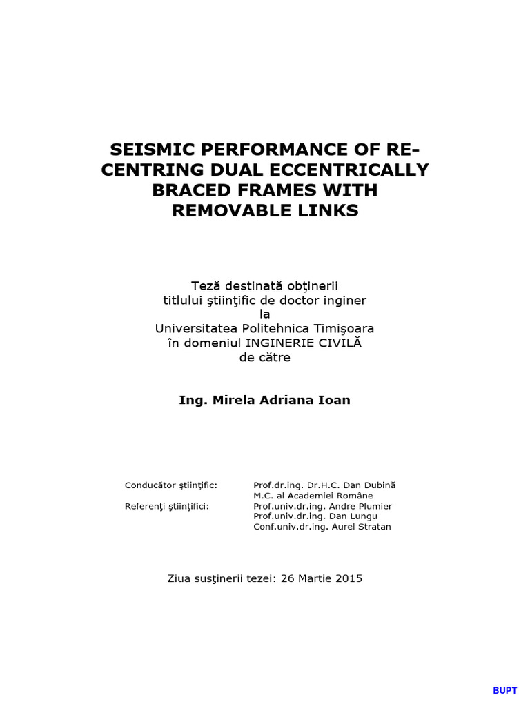 Full Researches ETCentring Dual Eccentrically Braced Frames With ...