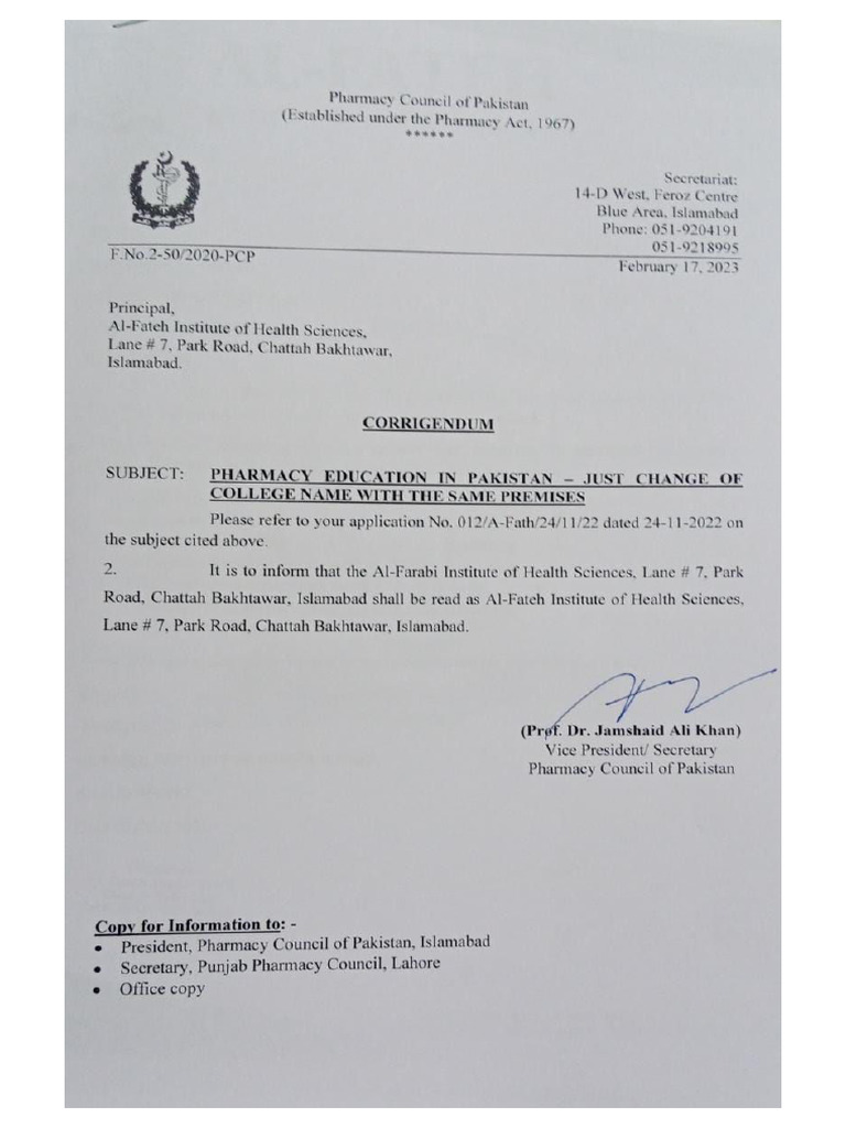 Official Name Change Letter | PDF
