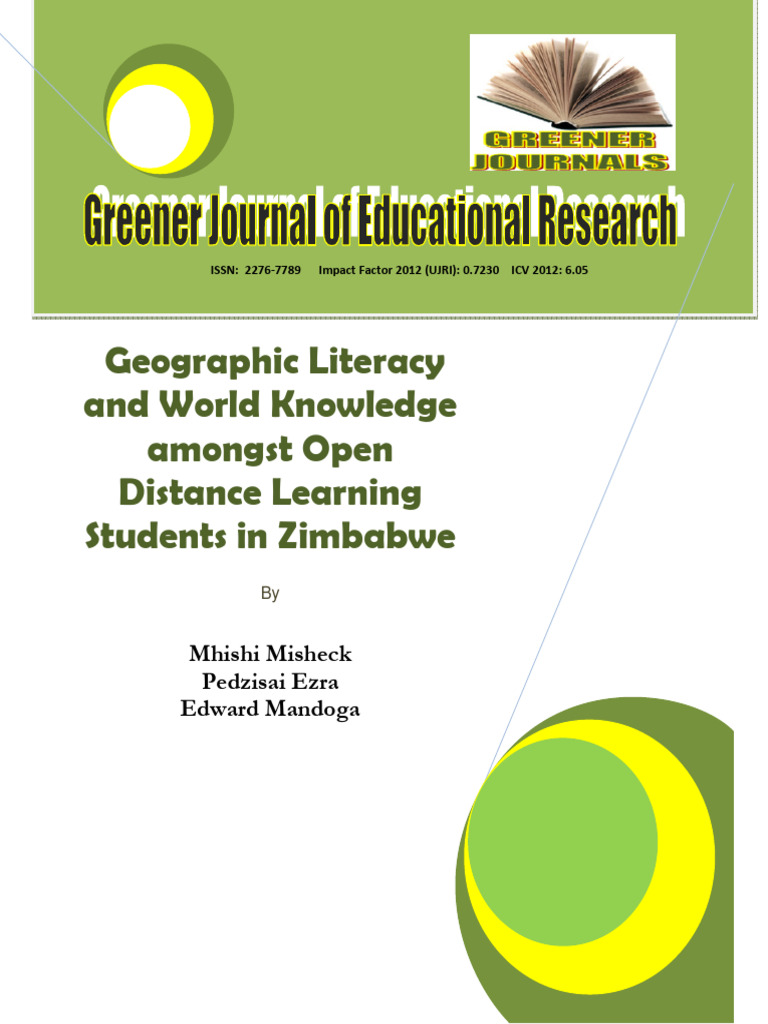 Geographic Literacy and World Knowledge Amongst Open Distance Learning ...