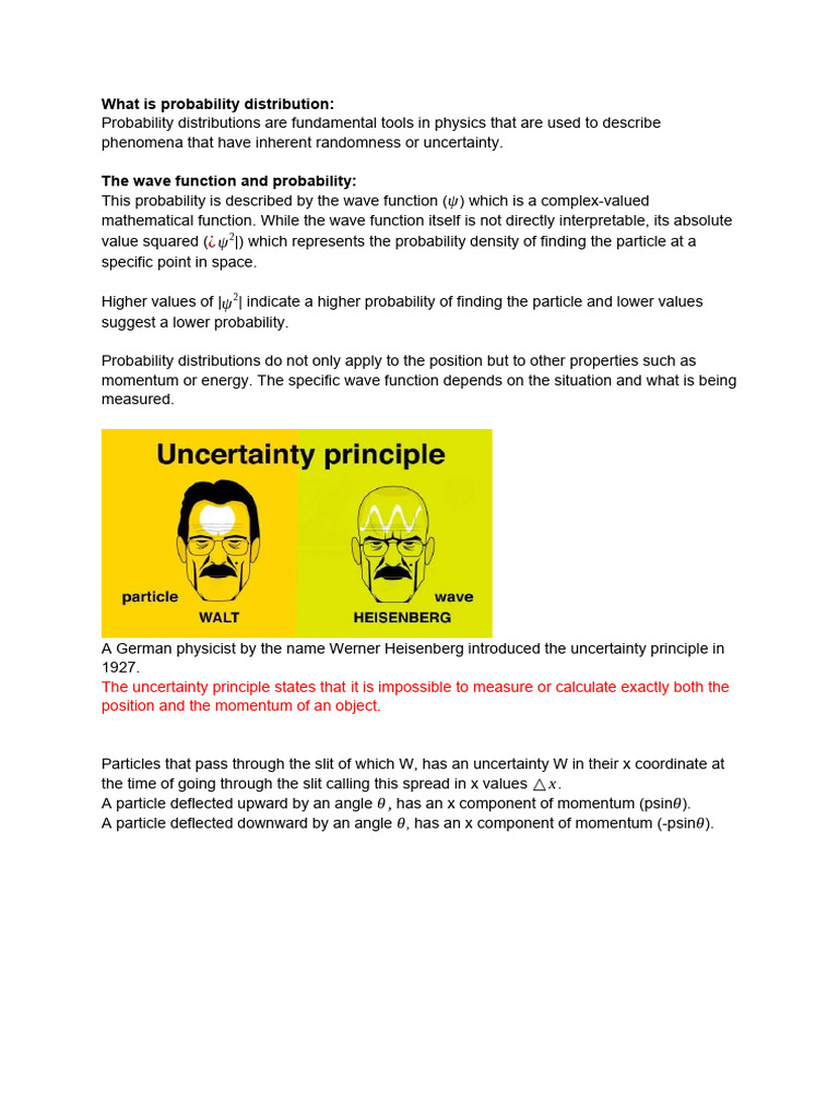 Probability Distribution | PDF | Uncertainty Principle | Waves