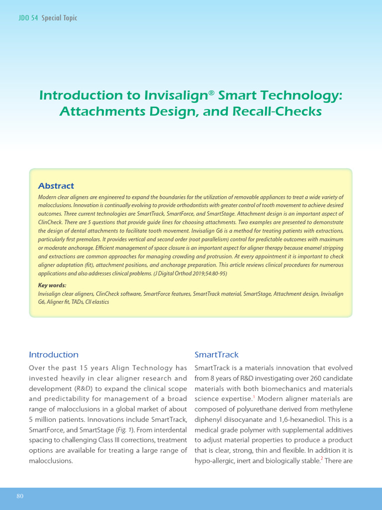 Innovations in Invisalign Smart Technology | PDF | Orthodontics | Mouth