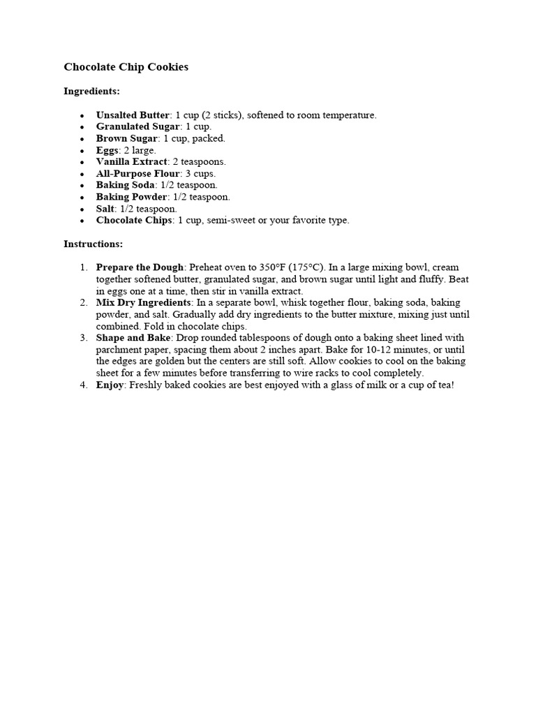 Chocolate Chip Cookies | PDF