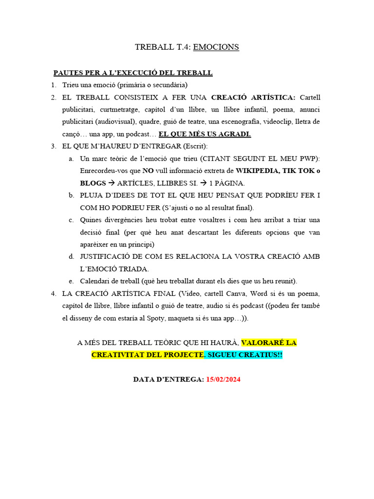 Emocions Treball | PDF