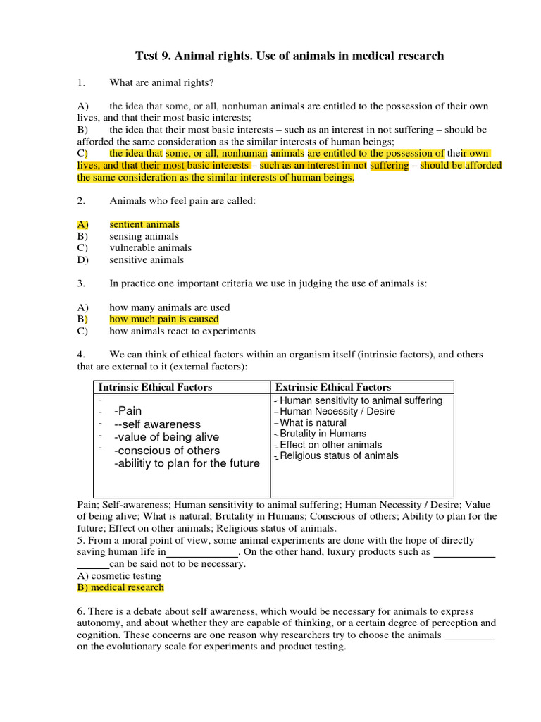 Animal Rights in Medical Research | PDF | Animal Rights | Intensive ...
