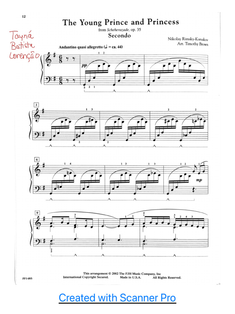 Rimsky-Korsakov The Young Prince and Princess DUET | PDF | Tempo ...