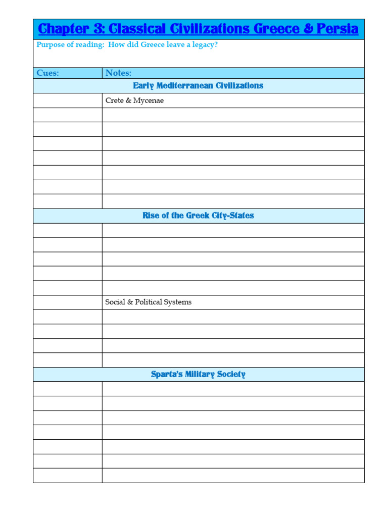 AMSCO CH 3 Cornell Notes | PDF