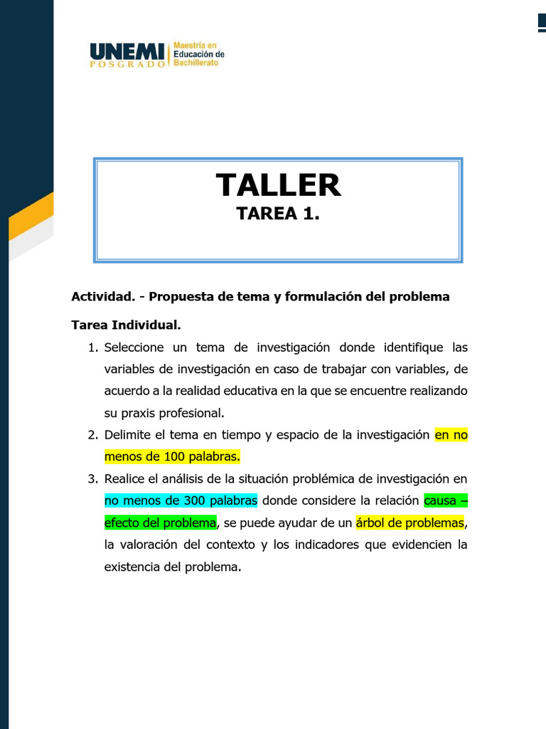 Tarea 1 TFM 1 Unidad I | PDF