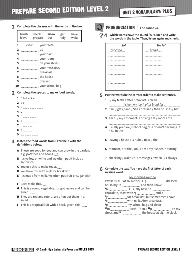 Unit 2 Vocabulary Practice Guide | PDF | Cuisine | Foods