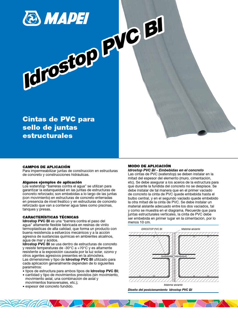 Idrostop PVC BI | PDF | Hormigón | Cloruro de polivinilo