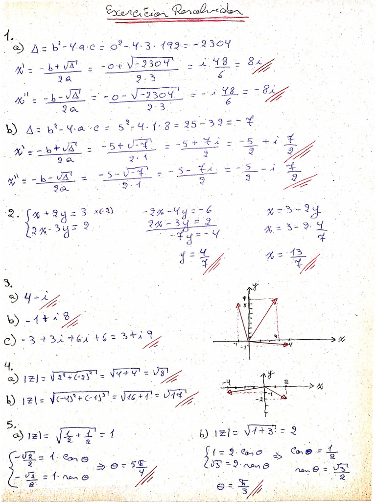Exercicios Resolvido Complexo | PDF