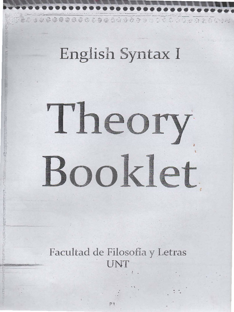 Theory Booklet Syntax 1 (Casi Completo) | PDF