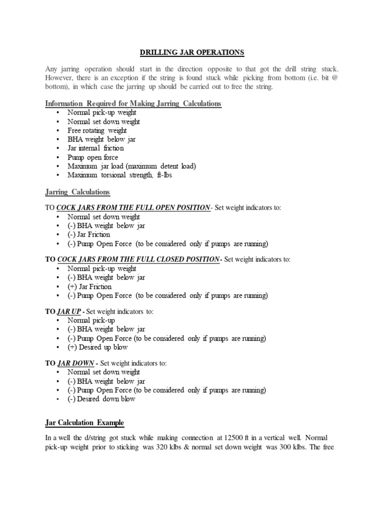 Drilling Jar Operations Guide | PDF | Force | Mechanical Engineering
